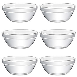 DOITOOL 6 Pcs Mini Meal Prep Bowls Glass Ramekins Bowls Stackable Clear Serving Bowls Small Dessert Bowls Candy Dishes Nut Bowls for Kitchen Prep Salad Dessert Dips S