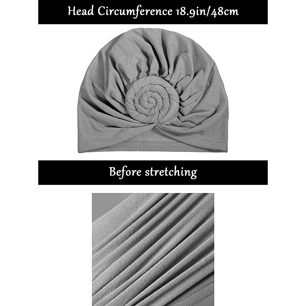 SATINIOR 9 Pieces Women Knotted Turban Hat African Turban Beanie Pre-Tied Bonnet Cap Headwrap Multicolor