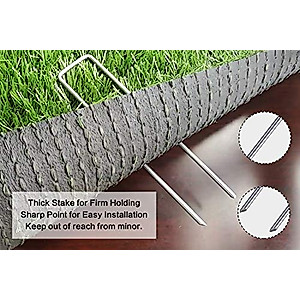 HOOPLE 100 PC 6'' 11 Gauge Heavy Duty U-Shaped Securing Garden Stakes Pins - Sod Fence Landscape Staples for Anchoring Weed Barrier and Landscape Fabric, Premium Ground Stakes(100)