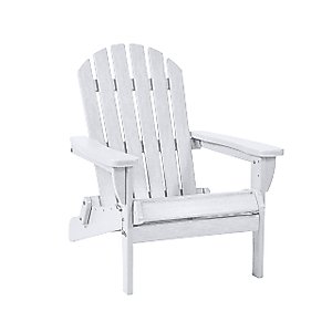 Keter Willoughby Folding Adirondack Chair with Weatherproof Finish, Outdoor Furniture for Entertaining by The Pool, Patio, and Fire Pit, Easy Assembly for Sturdy and Steady Outdoor Seating, White