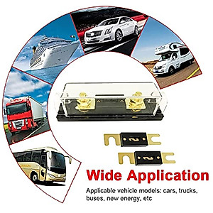 200 amp Fuse,anl Fuse Holder car Audio Fuse,mega Fuse holderfor 0/2/4/6/8 Gauge Wire Contain 2 pcs 200A Fuse for Audio/Video/Alarm/Amplifier Car Truck Solar Boat DIY