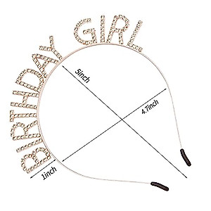 Birthday Headbands for Women Birthday Rose Gold White Tiaras and Crowns for Women Girls Christmas Birthday Party Decorations Happy Birthday Princess Crown Rhinestone Happy Birthday Accessories Crown