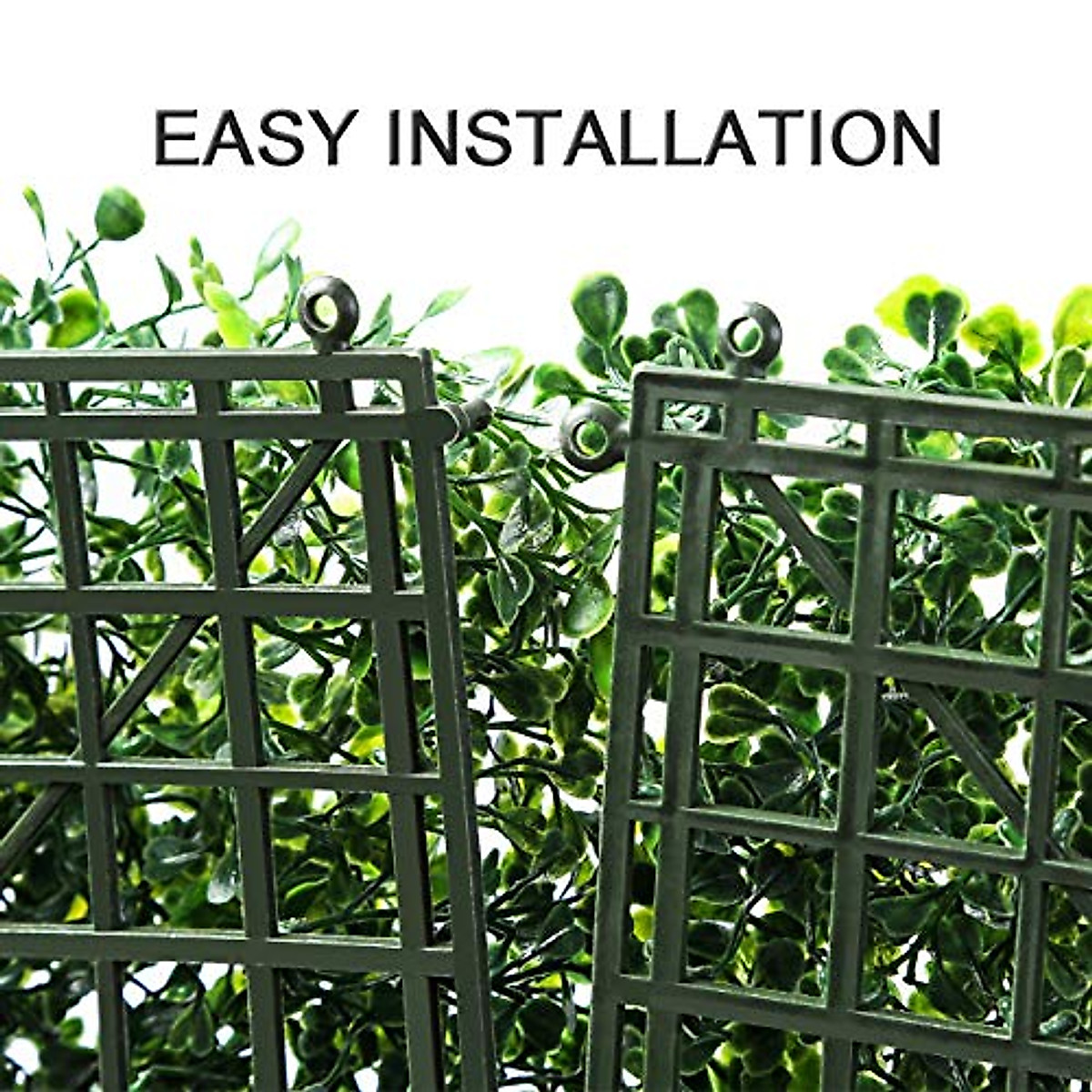 Sunnyglade 12 Pieces 20"x 20" Artificial Boxwood Panels Topiary Hedge Plant, Privacy Hedge Screen Sun Protected Suitable for Outdoor, Indoor, Garden, Fence, Backyard and Decor (12PCS)