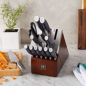 HENCKELS Graphite 14-piece Self-Sharpening Knife Block Set for Paring, Boning, Santoku, Chefs, and Carving, Kitchen Shears, German Engineered Informed by 100+ Years of Mastery, Black