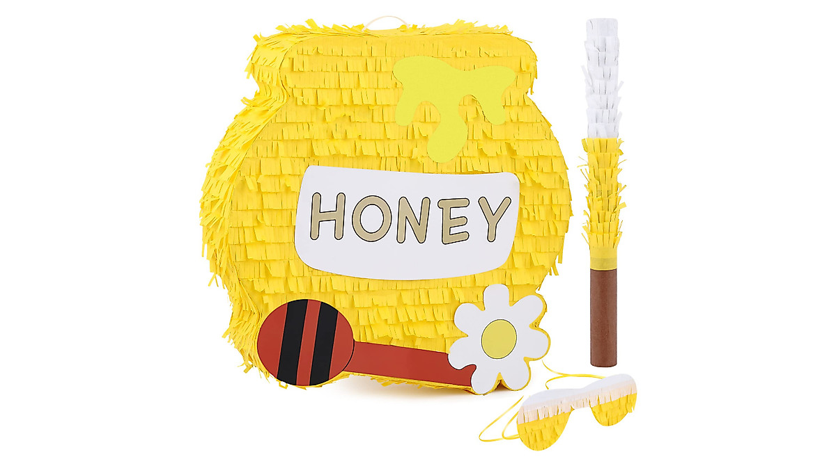 Deekin 3-Piece Honey Pot Piñata Set for Kids Birthday Parties