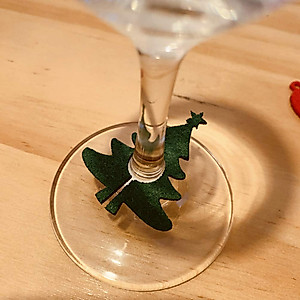 Amosfun 9pcs A Set Christmas Wine Glass Marker Creative Design Drinking Cup Identifier Party Cup Sign Festival Decors Christmas Supplies