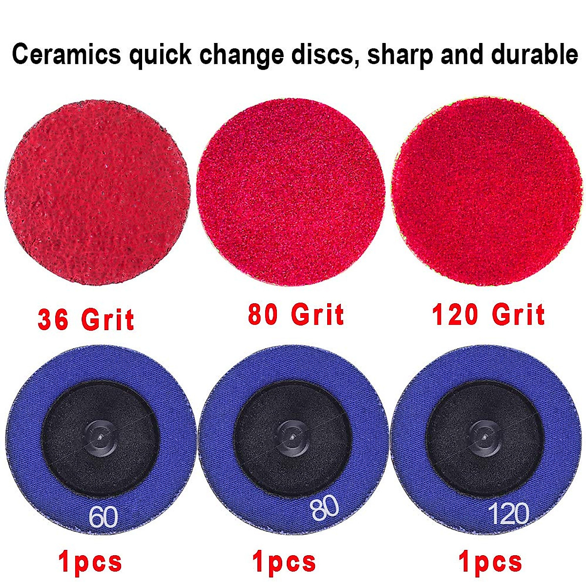 103 Pcs Sanding Discs Set 2 Inches Quick Change Disc with 1/4 inch Tray Holder for Die Grinder Surface Prep Strip Grind Polish Finish Burr Rust Paint Removal