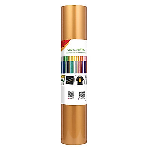 VINYL FROG Matte Metallic Heat Transfer Vinyl Roll 12" x6ft Metallic Satin HTV Vinyl - Copper Pearlescent Iron on Vinyl for T-Shirts, Heat Press Vinyl for DIY Craft Designs