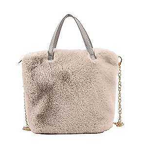 Women's Handbag Fleece Shoulder Bag Hobo Tote Bag Faux Fur Retro Casual Clutch Cute Chic Crossbody Purse