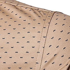 MUSE FATH Men’s Button Down Dress Shirt-Cotton Casual Long Sleeve Shirt-Party Dress Shirt-Navy Blue-L