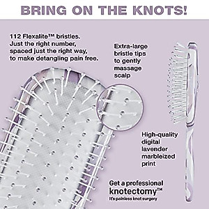 The Knot Dr. hair brush by Conair - Detangling hair brush - Travel Brush - wet brush - Removes Knots and Tangles in wet or dry hair - Purple