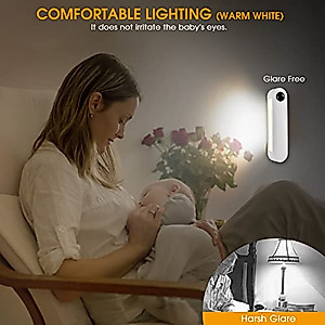 AIMILAR Rechargeable Motion Sensor Night Light Dimmable LED Night Lights for Kids Bedrooms USB Chargeable Magnetic Nightlights for Kids Room Bathroom Cabinet Closet Hallway (2 Pack) (White)