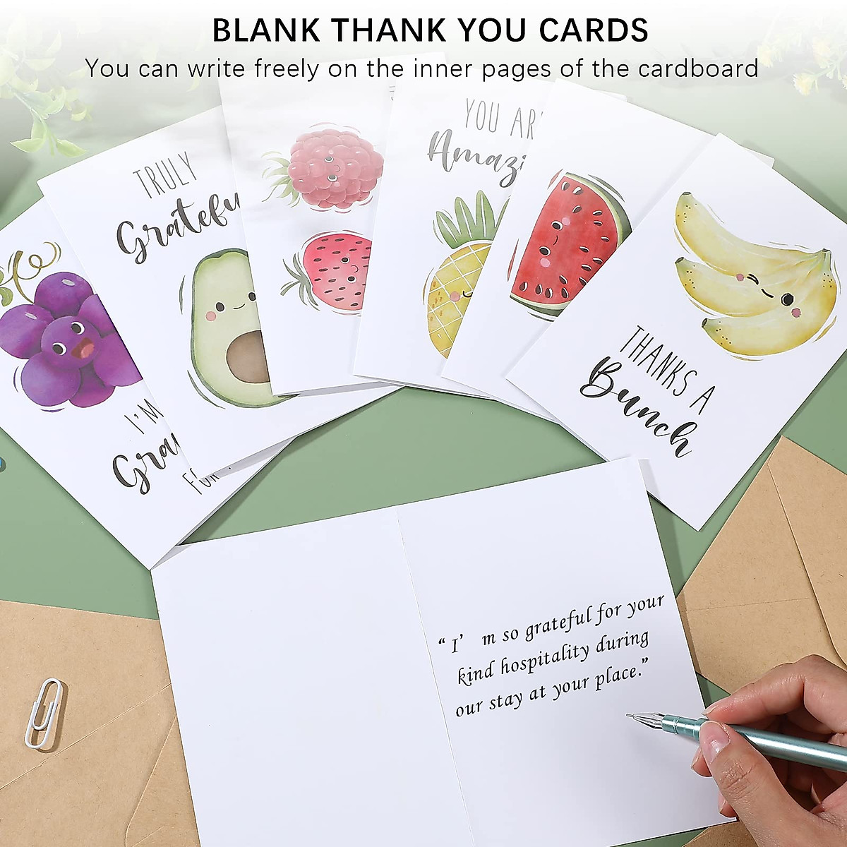 Nezyo 40 Pieces Funny Thank Cards with Envelopes Set Pun Greeting Note Cards Blank Inside Greeting Cards Funny Cards Pun Notecards for Kids Teachers Employee Birthday Holiday Appreciation, 4 x 6 Inch