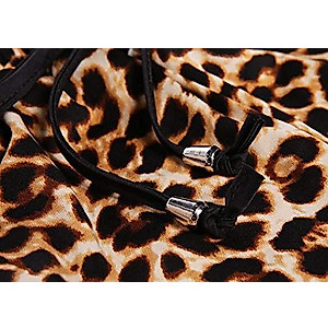 Kafeimali Women's Fashion Summer Leopard Beach Shorts Casual Short Pants (M)