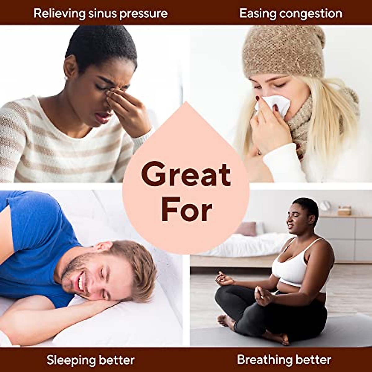 Breathe Blend Essential Oil Sinus Spray | Best Therapeutic Grade Essential Oils for Sleep, Stress, Congestion Relief | Peppermint, Eucalyptus, Rosemary, Clove, Olive, Cajeput, Mint | Aromatherapy Oils