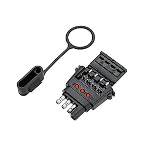 Reese Towpower 78115 Insta-Plug Trailer End Connector with LED Circuit Tester (4 Wire Flat) , Black