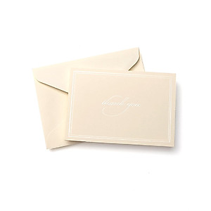 Gartner Studios Pearl Ivory Thank You Cards, 3.5” x 5”, Set of 50, Includes Envelopes (61505)