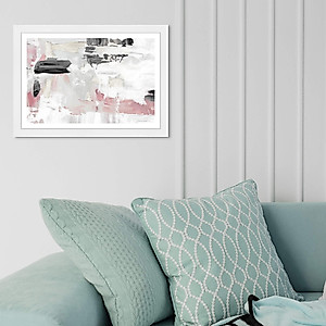 Abstract Framed Wall Art Prints 'Blush Rose Dream' Paint