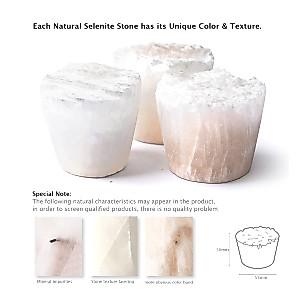 Nature Crystal Passive Diffuser Stone Essential Oil Diffuser Hand Carved Selenite Stone Diffuser Non Electric Oil Diffuser - Perfect for Meditation Reflection Bedroom Decoration (1, Cylindrical)