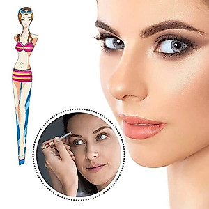 Tvoip 6Pcs Professional Girl Eyebrow Tweezer Stainless Steel Slanted Eyebrow Tweezers Eyebrows Hair Remover Tools Cosmetics Beauty (random color)