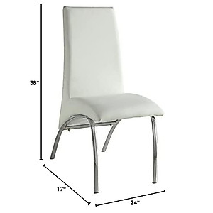 ACME Pervis Side Chair (Set-2) - 71107 - White PU & Chrome