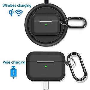 Airpods Pro Case Cover,Doboli Silicone Protective Case for Apple Airpod Pro (Front LED Visible) Black