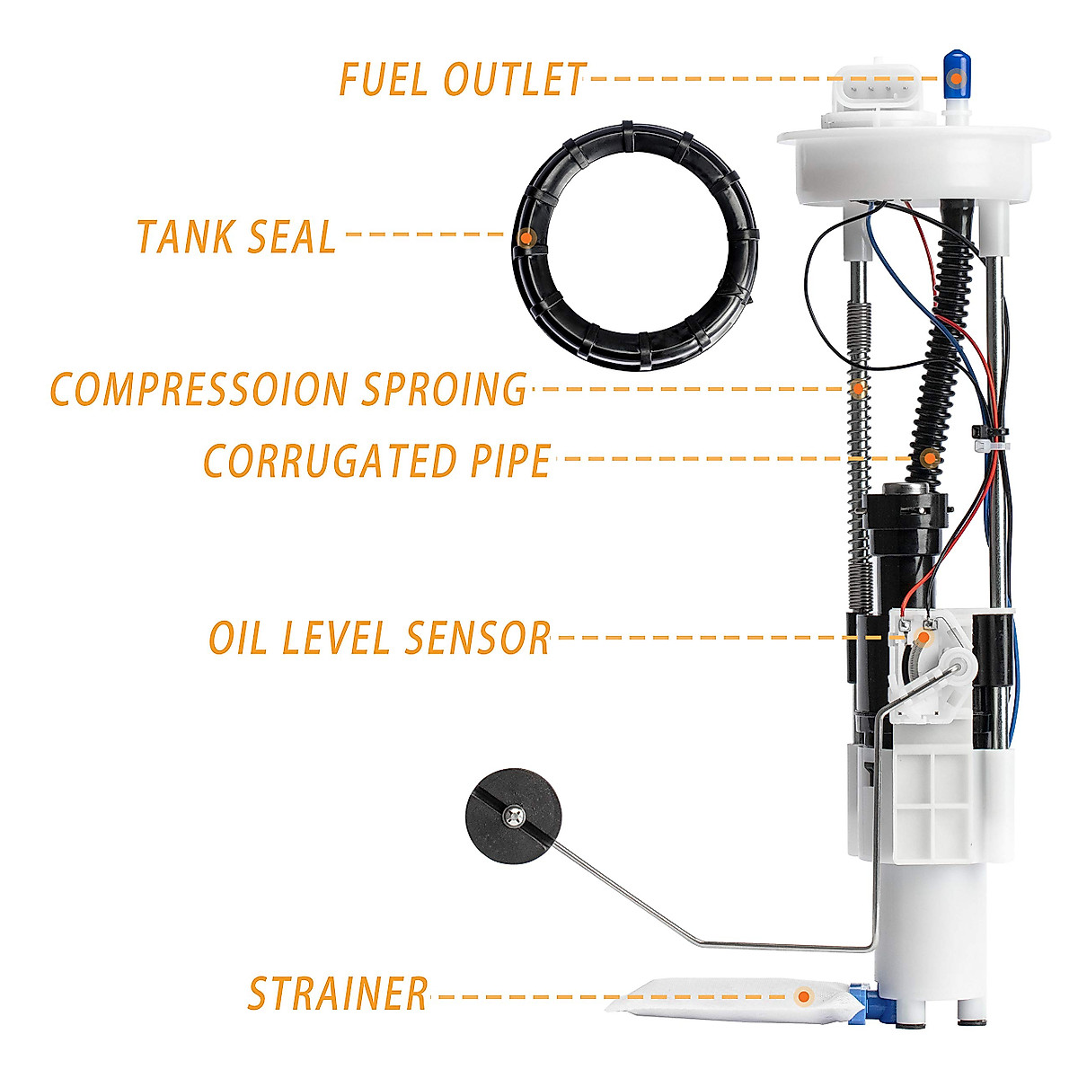 Boine 2204852 Fuel Pump Assembly with Tank Seal Compatible with Polaris Ranger 900 XP/Crew/EPS, Ranger 1000 XP Replace 2521307