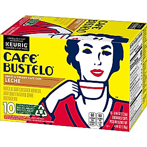 Café Bustelo Café con Leche Flavored Espresso Style Coffee, 60 Keurig K-Cup Pods