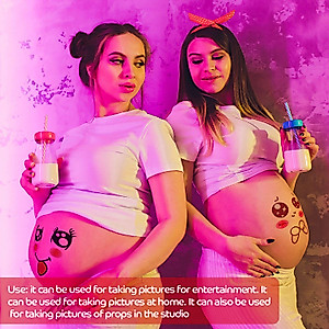 20 Pieces Pregnancy Stickers for Belly Funny Facial Expressions Stickers Pregnant Babies Bump Belly Stickers for Pregnant Women Photography Props