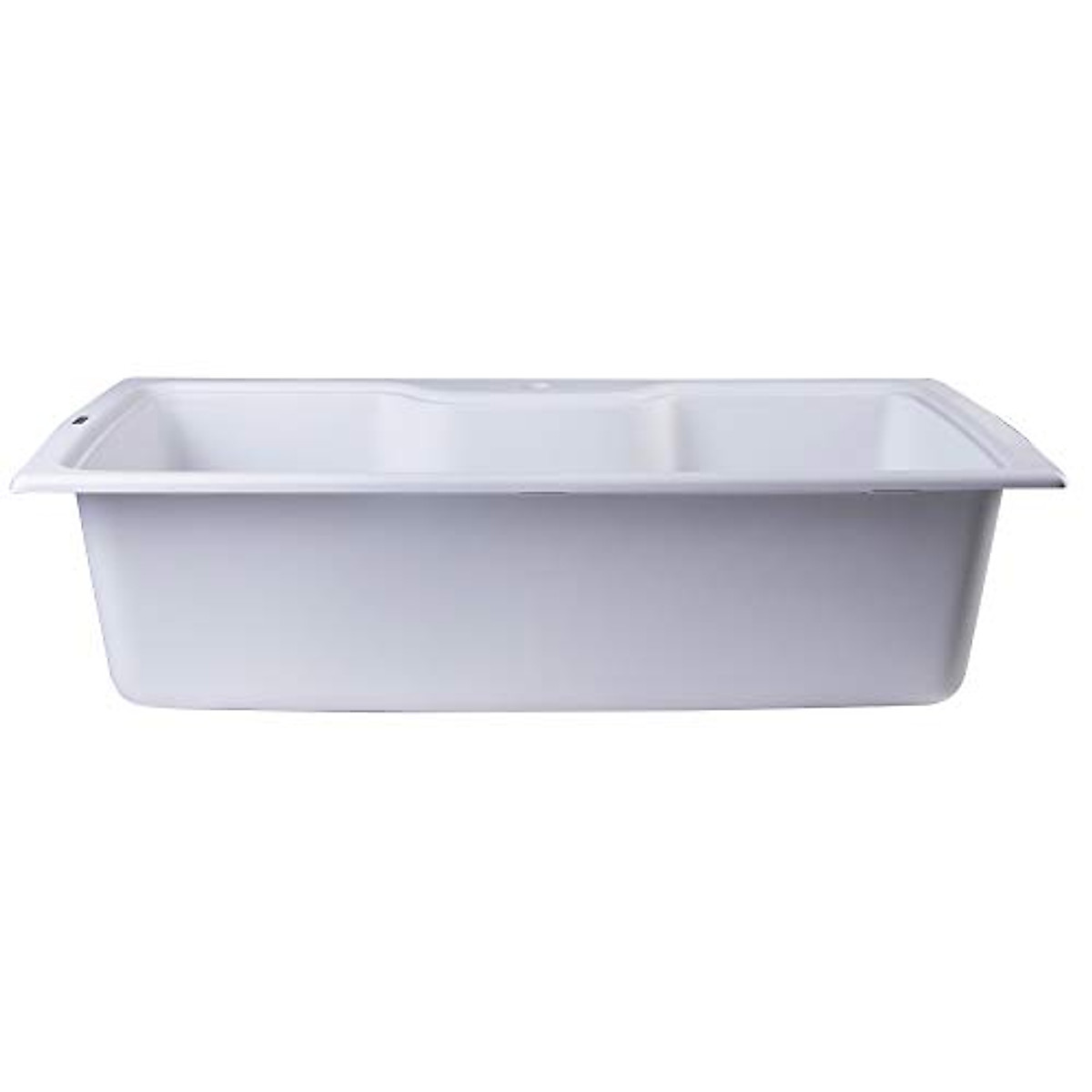 ALFI brand AB3520DI-W Drop-In Single Bowl Granite Composite Kitchen Sink, 35", White