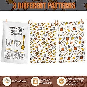 Flour Sack Tea Towels for Kitchen & Pantry, Oversized 20x30 inch with Conversion, Bread & Baking Tools, Cute Dish Towels, 100 Percent Cotton Kitchen Towel Set, Ideal Housewarming Gift New Home