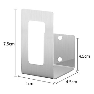 Hemoton 2 Pairs Pot Lid Rack Wall Mounted: Stainless Steel Pan Lid Organizer Holder Self Adhesive Pot Lid Holders Kitchen Cooking Utensil Tool Silver