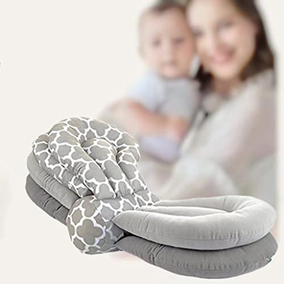 Multi-Function Breastfeeding Pillow Maternity Nursing Pillow- with Multiple Angle-Altering Layers Make Your Breastfeeding Easier, Gray