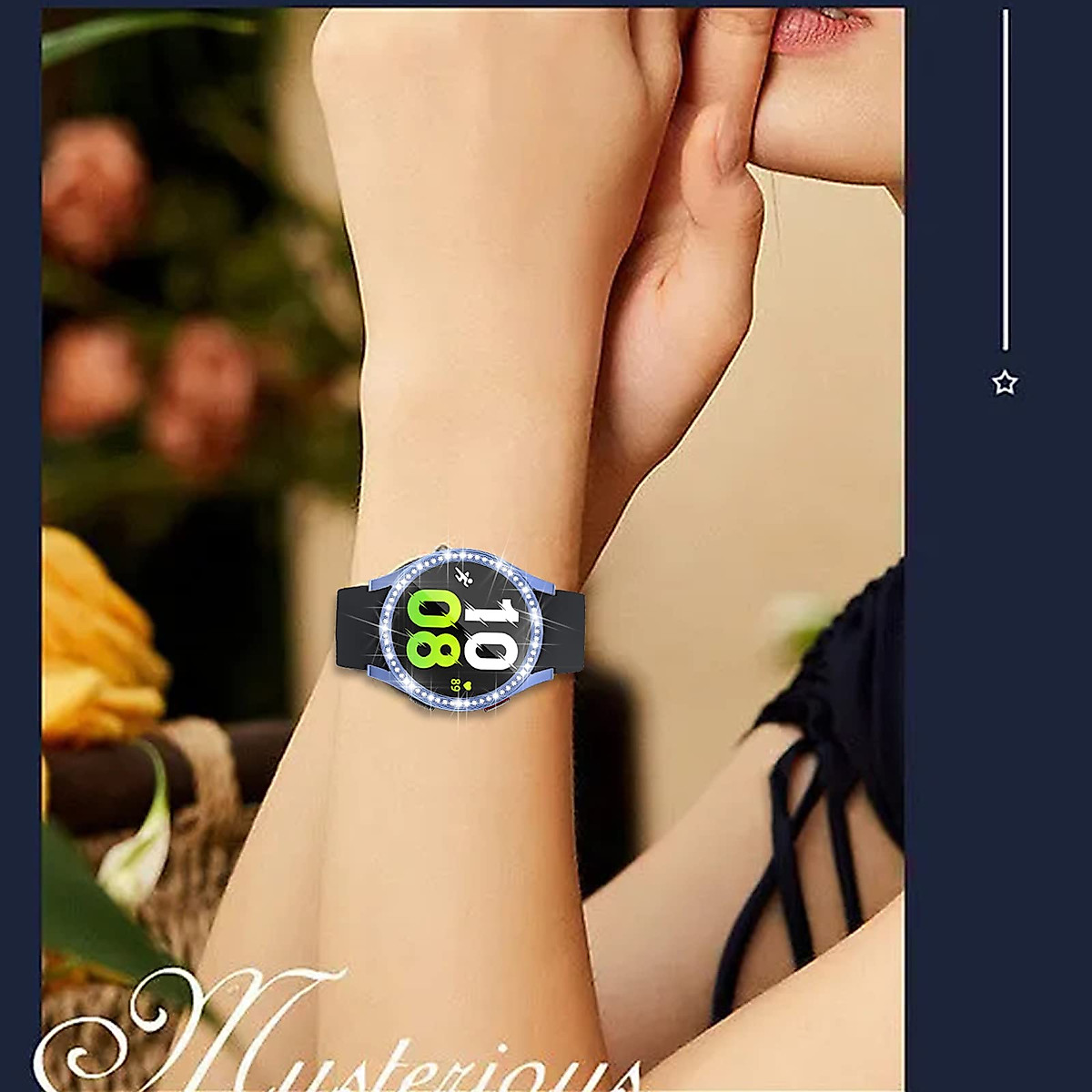 Wugongyan Screen Protector Case Compatible with Samsung Galaxy Watch 5 & Galaxy Watch 4 40mm 44mm Soft TPU Bling Diamond Case (7 Colors, 40mm)