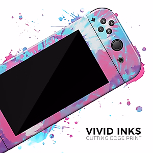 Design Skinz - Compatible with Nintendo Switch Console Bundle - Skin Decal Protective Scratch-Resistant Removable Vinyl Wrap Cover - Spiral Tie Dye V5