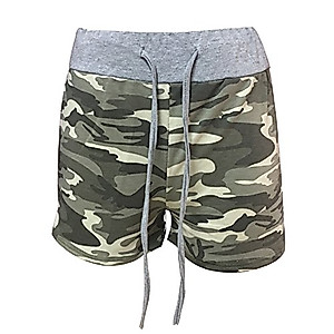 Hot Sale Drawstring Shorts, Thenlian Lady Summer Camouflage Workout Yoga Hot Shorts Casual Shorts(S, Green )