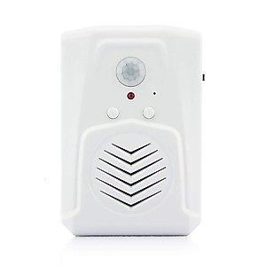 Infrared Motion Sensor Activated Sound Speaker Built with Microphone Record one Voice for Shop Sale, Garage Door Alert, Greeting Visitor Door Chime, Security Reminder