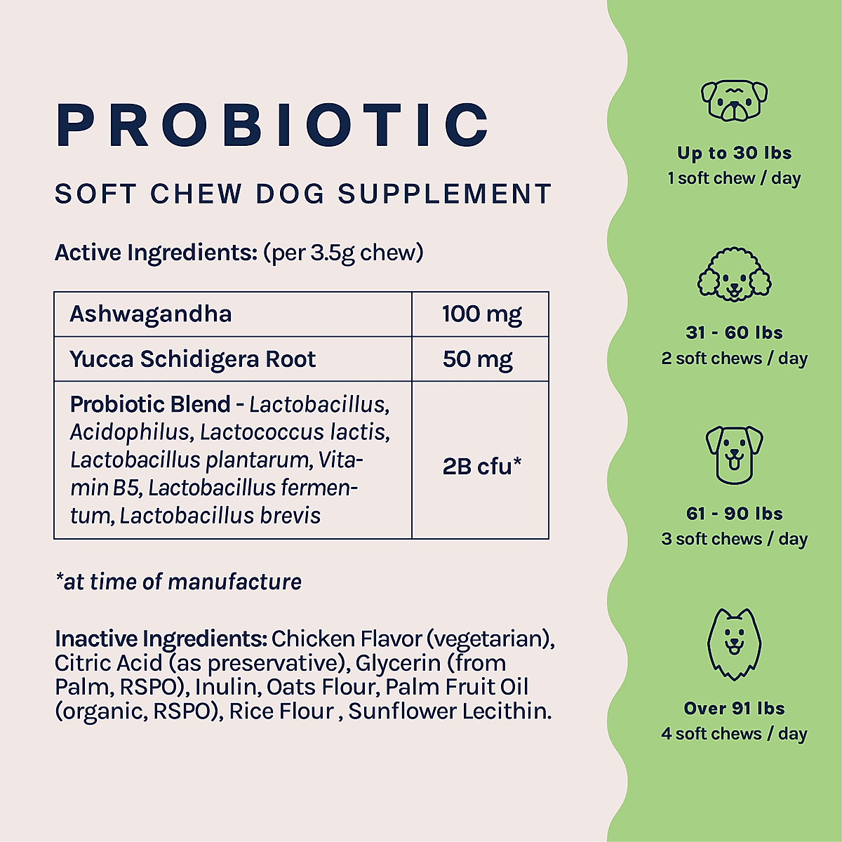 Good Trouble Pets Probiotic Supplement for Dogs - Chicken Flavor, 30 Chews - Enhanced Digestive Support