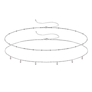 AoedeJ Pearl Body Chains Pearl Waist Chains Layered Waist Chains Summer Beach Jewelry Belly Chains Jewelry For Women Grils (Silver)