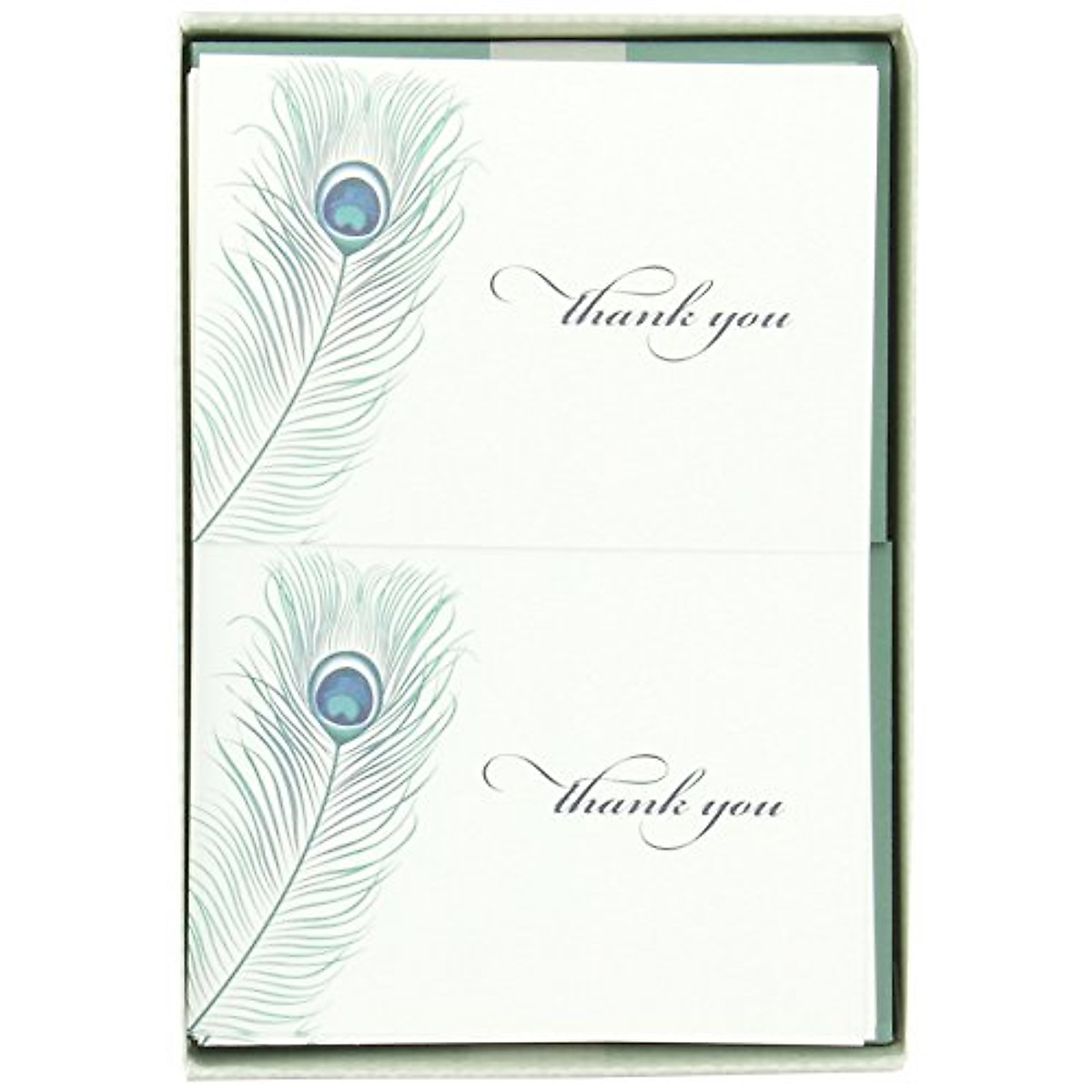 Hortense B. Hewitt 50-Count Peacock Feather Thank You Note Cards
