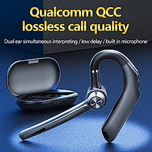 Jiaminye Buetooth Earbuds with Microphone,Noise-Canceling Calls Bluetooth Earpiece,Special Hanging Ear Type Wireless Headset for Cell Phone,Auriculares Bluetooth Inalambricos Black