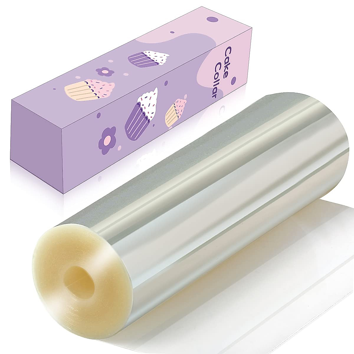 BUTEFO Cake Collars 8 x 394inch, Acetate Rolls, Clear Cake Strips, Transparent Cake Rolls, Mousse Cake Acetate Sheets for Chocolate Mousse Baking, Cake Decorating
