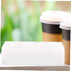 Cabilock 6 pcs Takeaway Cup Holder Dish Carrier Coffee Shop Carrier Disposable Drink Carrier Coffee Cup Holder can Carrier Foam Drink Carrier Holder Drink White Pearl Cotton Milk Tea