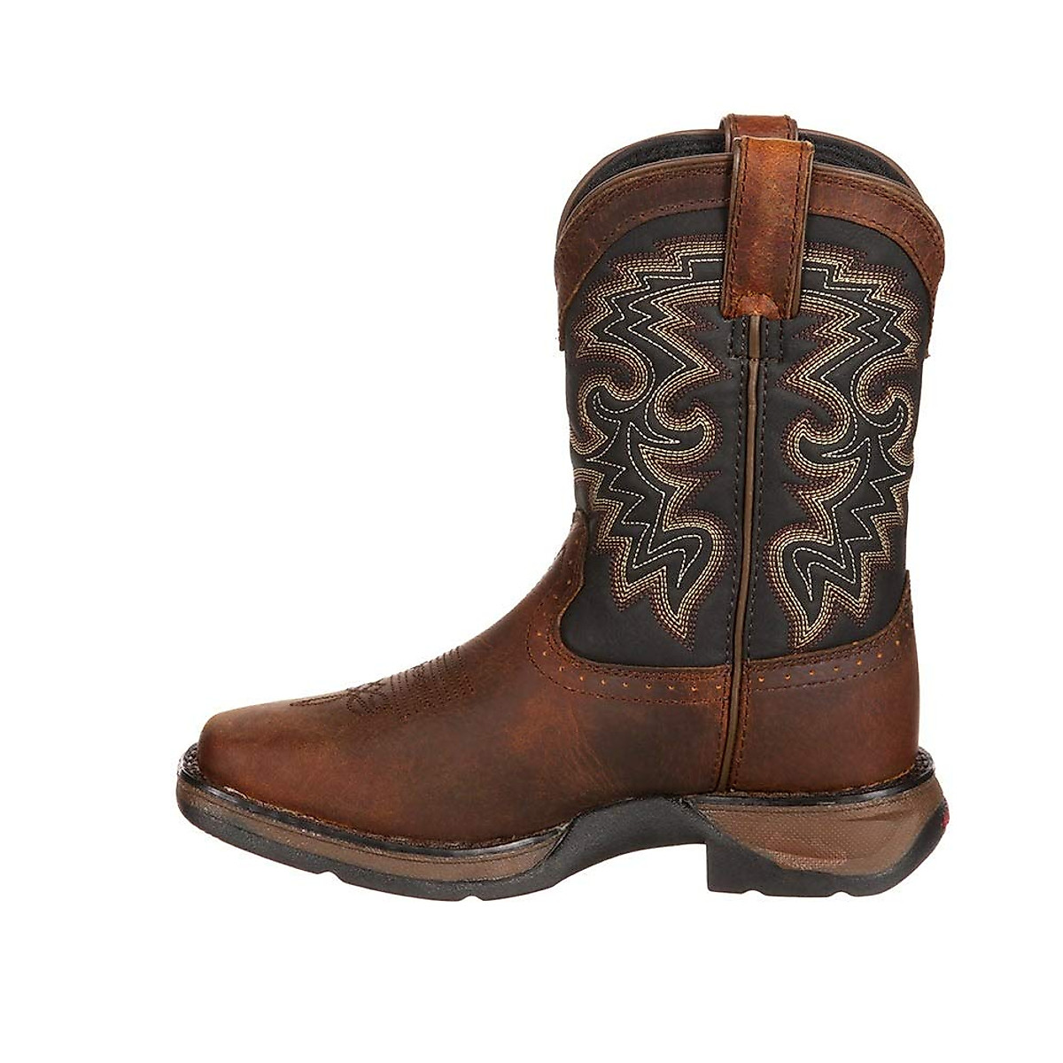 Durango Unisex-Kid's DWBT049 Western Boot, tan Black, 3 M US Little Kid