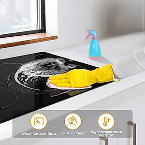 Induction Cooktop 30 Inch,4 Burner Electric Stove with Power Boost Smooth Surface Ceramic Glass,Black,220-240V,Shutdown,Timer,Pause,Child Lock,Drop-in,Hot Plate Cooktop,Electric Induction Burner,7200W