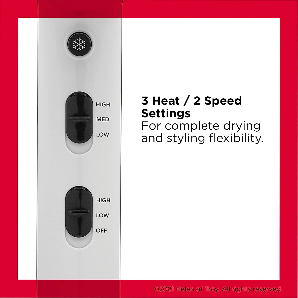 REVLON Crystal C + Ceramic Compact Hair Dryer | 1875W Blow Dryer with Crystal C Technology for Shiny Long-Lasting Shine and Less Frizz | Lightweight (White/Black)