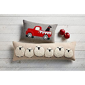 Mud Pie Long Sheep Pillow, Brown