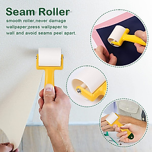 WRAPXPERT Wallpaper Smoothing Tools,Wallpaper Tool Kit with Squeegee Smoother,Seam Roller,Wallpaper Brush for Wallpaper Hanging,Contact Paper,Vinyl Application,Wallpaper Paste