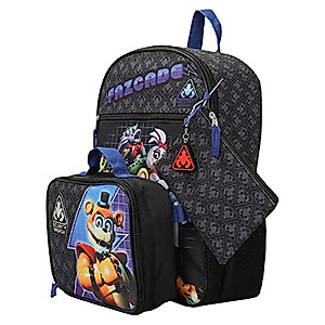 Bioworld Five Nights At Freddy's Security Breach Fazcade Youth 5-Piece Backpack Set