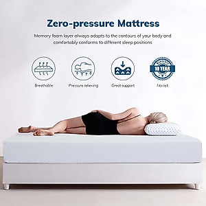 TMEOSK Full Size Mattress, 10 inch Gel Memory Foam Mattress, Cooling Gel Green Tea Mattress Bed in a Box, Medium Firm Feel with Motion Isolating (Full)